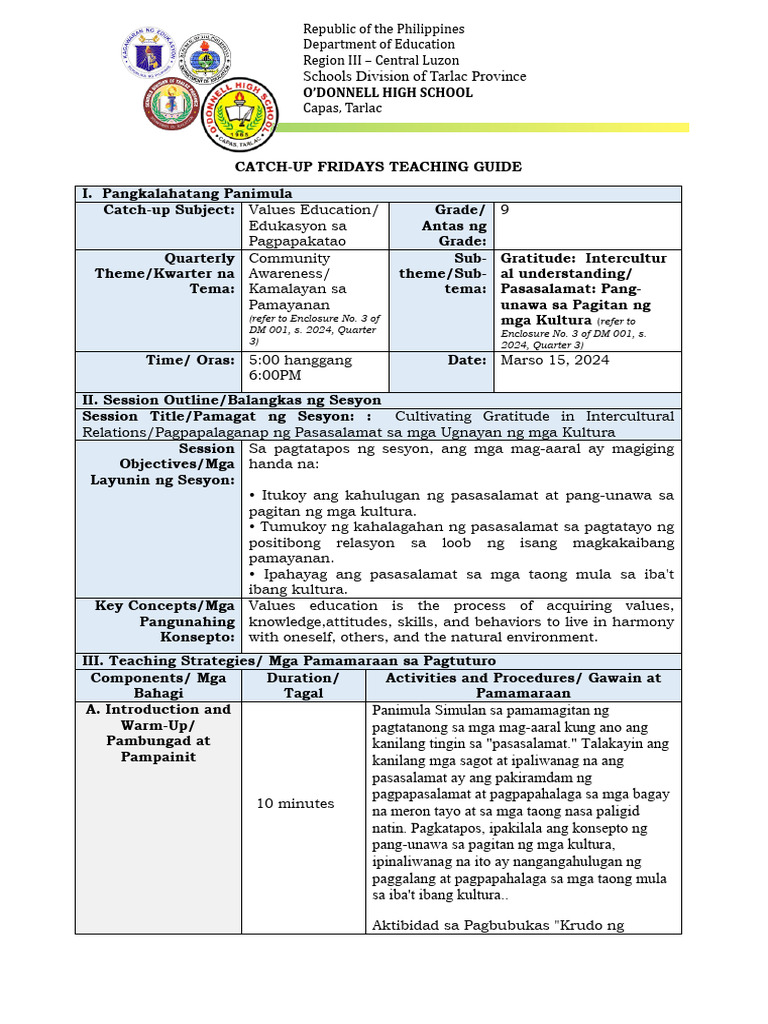 TG - G9 March 15 | PDF