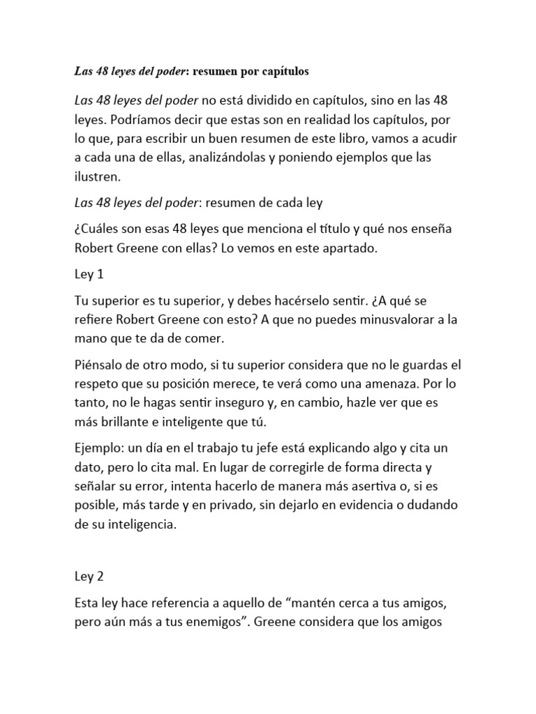 Las 48 Leyes Del Poder | PDF | Libros | Desarrollo personal