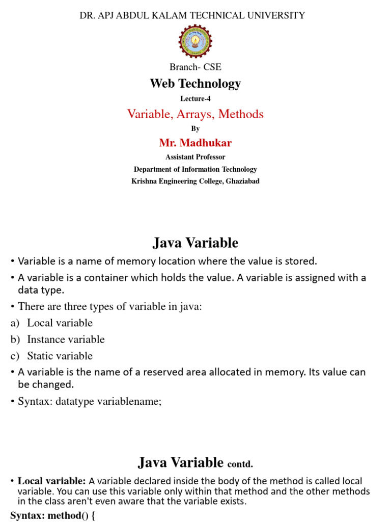 Lecture 4 | Download Free PDF | Method (Computer Programming) | Data Type