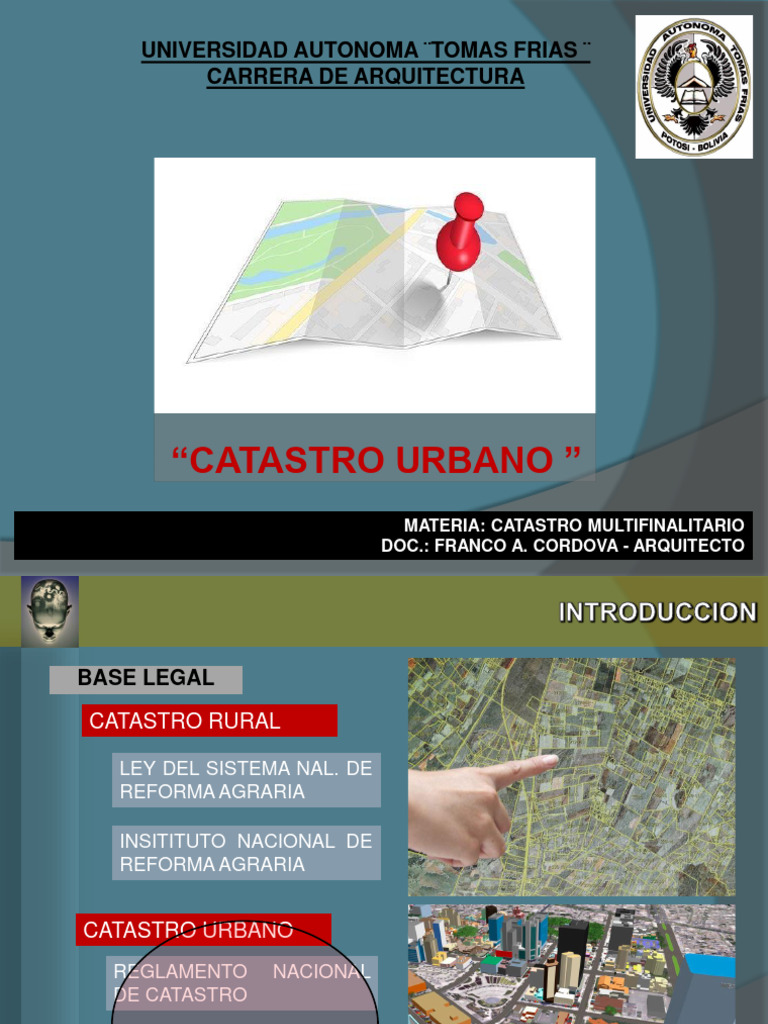 Catastro Urbano: Definición y Gestión | PDF | Datos geográficos e ...