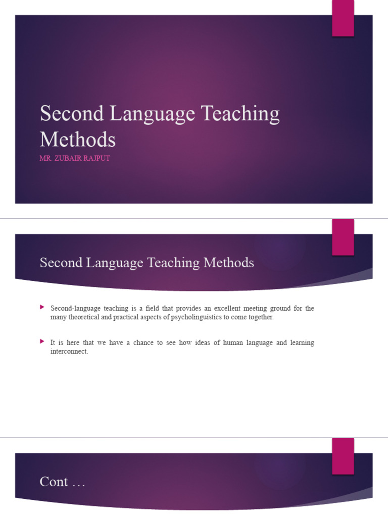 Second Language Teaching Methods | PDF | Language Education | Second ... Second Language Teaching Methods | PDF | Language Education | Second ...