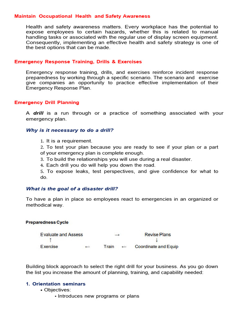 Maintain Occupational Health and Safety Awareness | PDF | Emergency ...