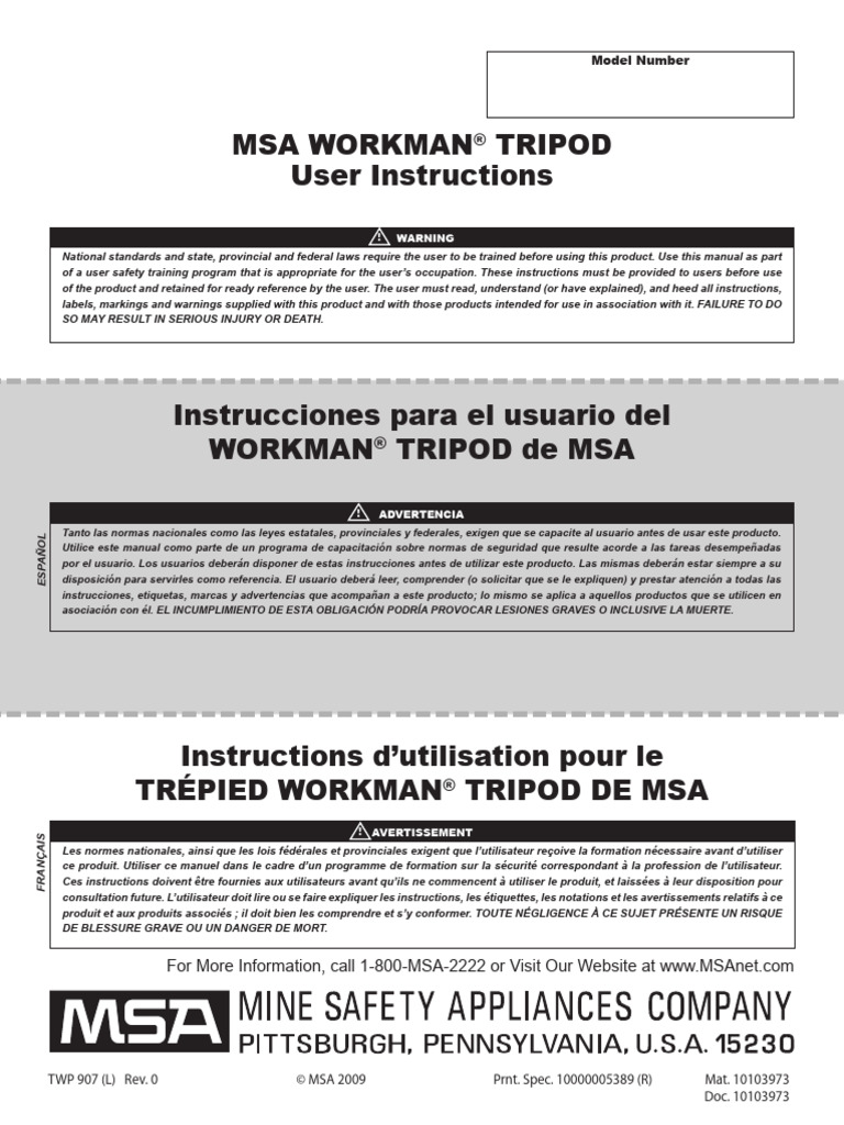 Workman Tripod Instruction Manual - en | Descargar gratis PDF ...