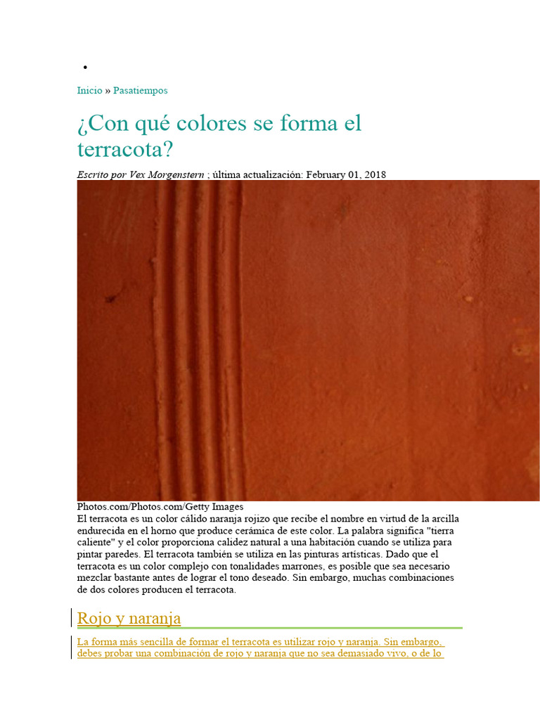 Cómo crear el color terracota | PDF | Color | Rojo