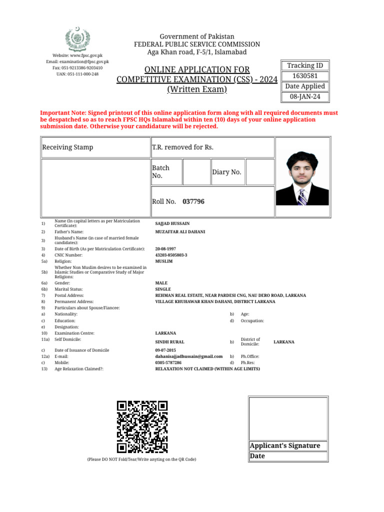 Competitive Examination (CSS) - 2024 (Written Exam) | PDF Competitive Examination (CSS) - 2024 (Written Exam) | PDF