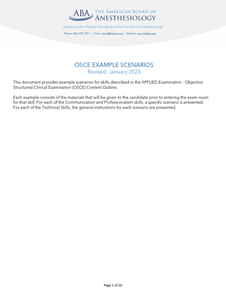 OSCE Sample Cases 1-2023 | PDF | Blood Pressure | Medical Ultrasound