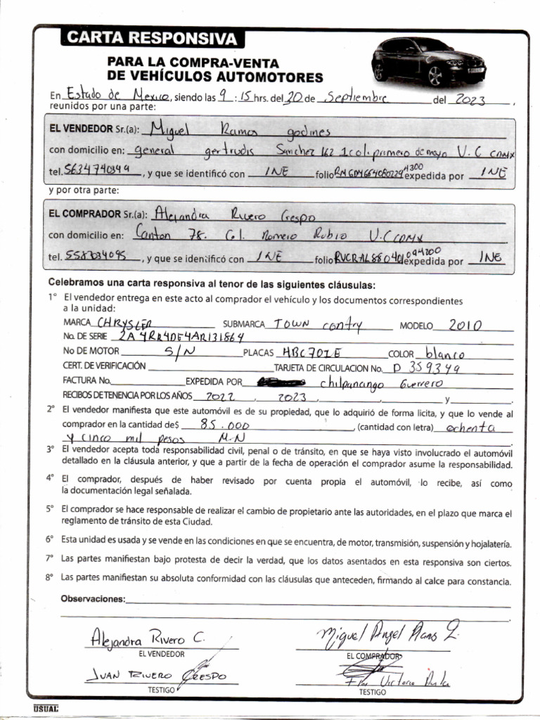 Hoja de Compraventa | PDF