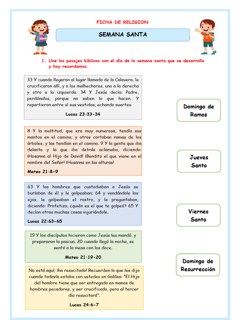 Ficha Iv Semana Santa | PDF | Pascua de Resurrección | Jesús