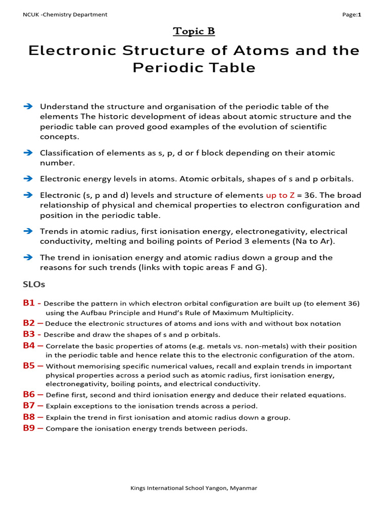 Chemistry for High School Students | PDF | Transition Metals | Atomic ...