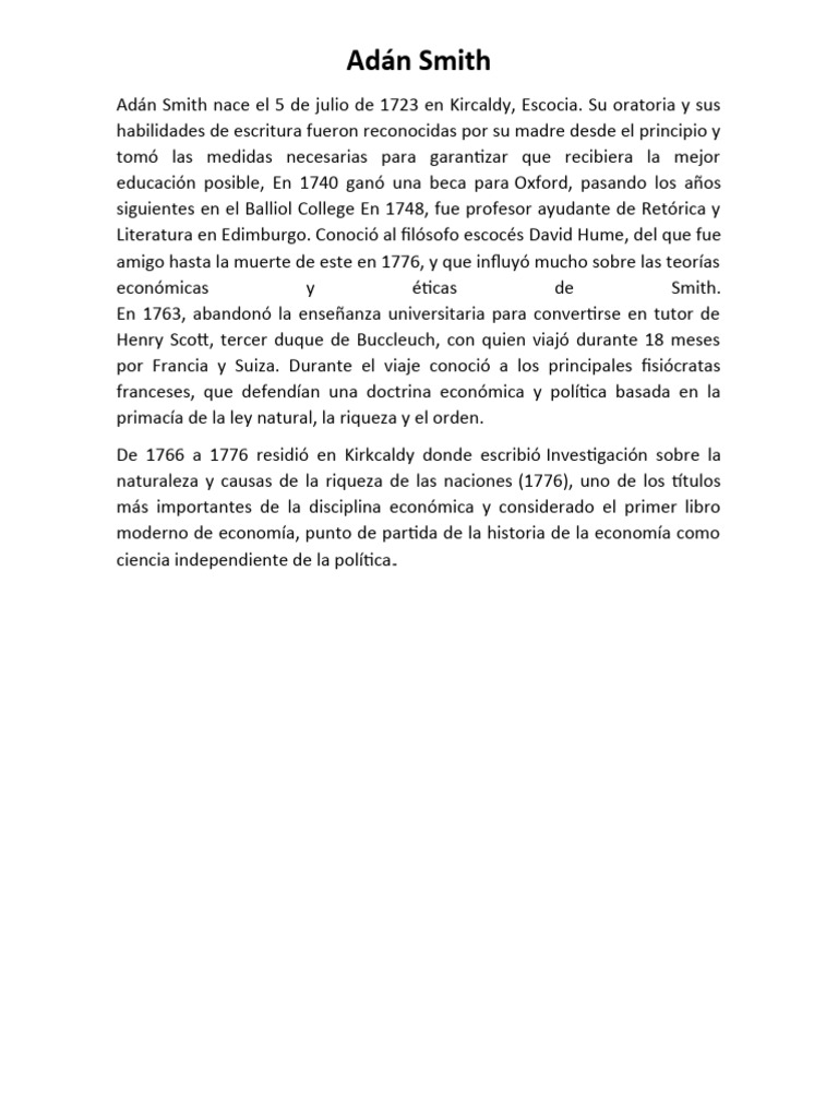 Adán Smith | PDF | Adam Smith | Economias