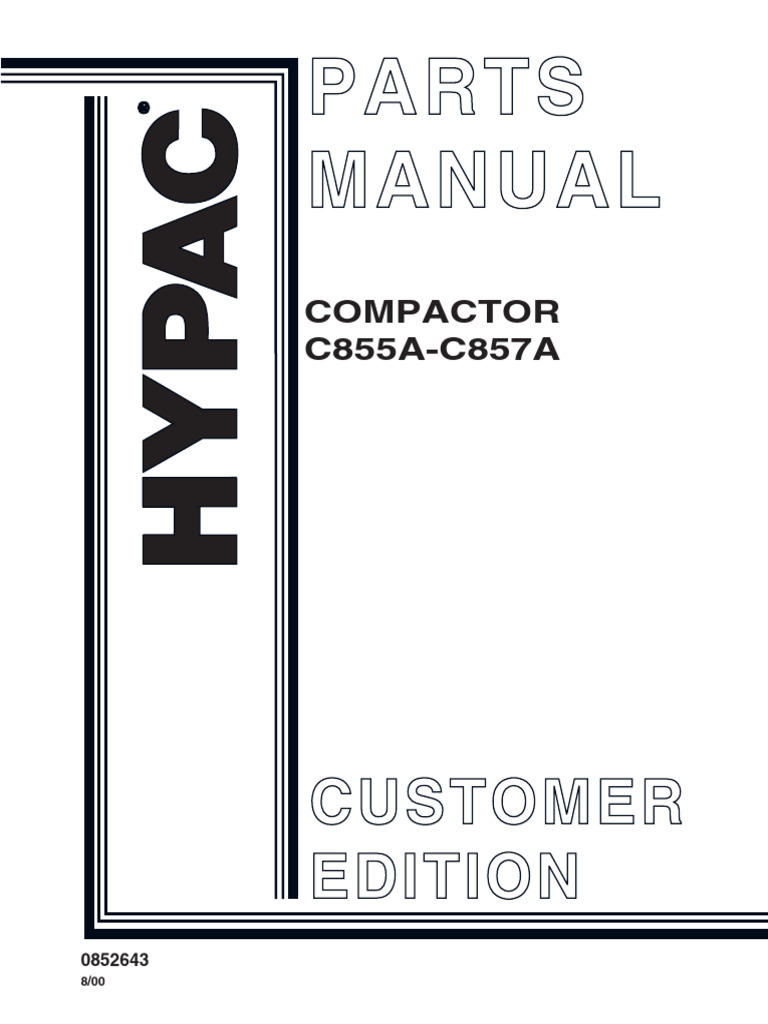 Hypac 855A Parts Book | PDF | Screw | Vehicles