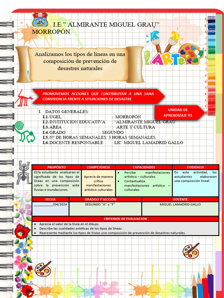 Sesiòn de Aprendizaje Las Lineas 2do | PDF