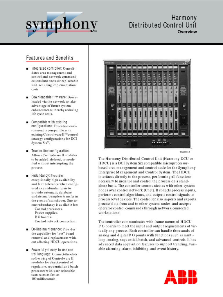 WFPEEUS230001A0 - en Harmony Distributed Control Unit (System Six ... WFPEEUS230001A0 - en Harmony Distributed Control Unit (System Six ...