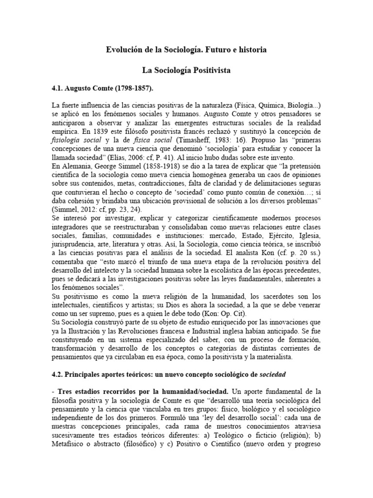 La Sociología Positivista | PDF | Positivismo | Sociología