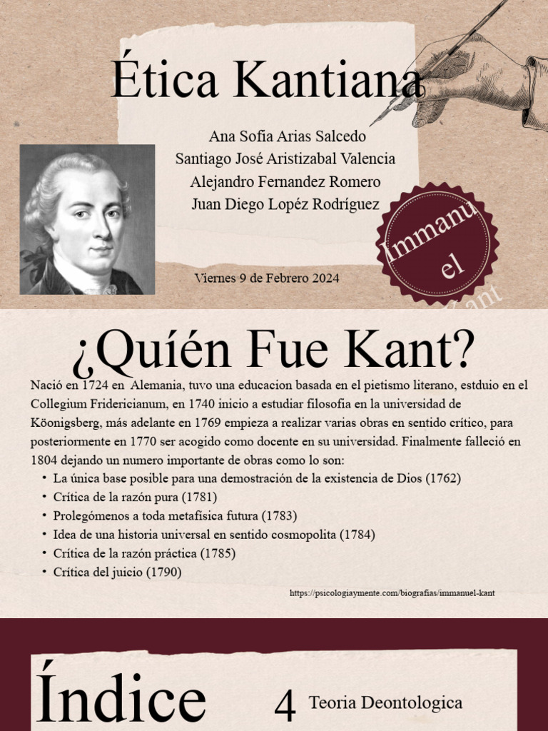 Etica Kantiana | PDF | Immanuel Kant | Metafísica