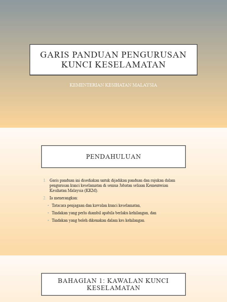Garis Panduan Pengurusan Kunci Keselamatan | PDF