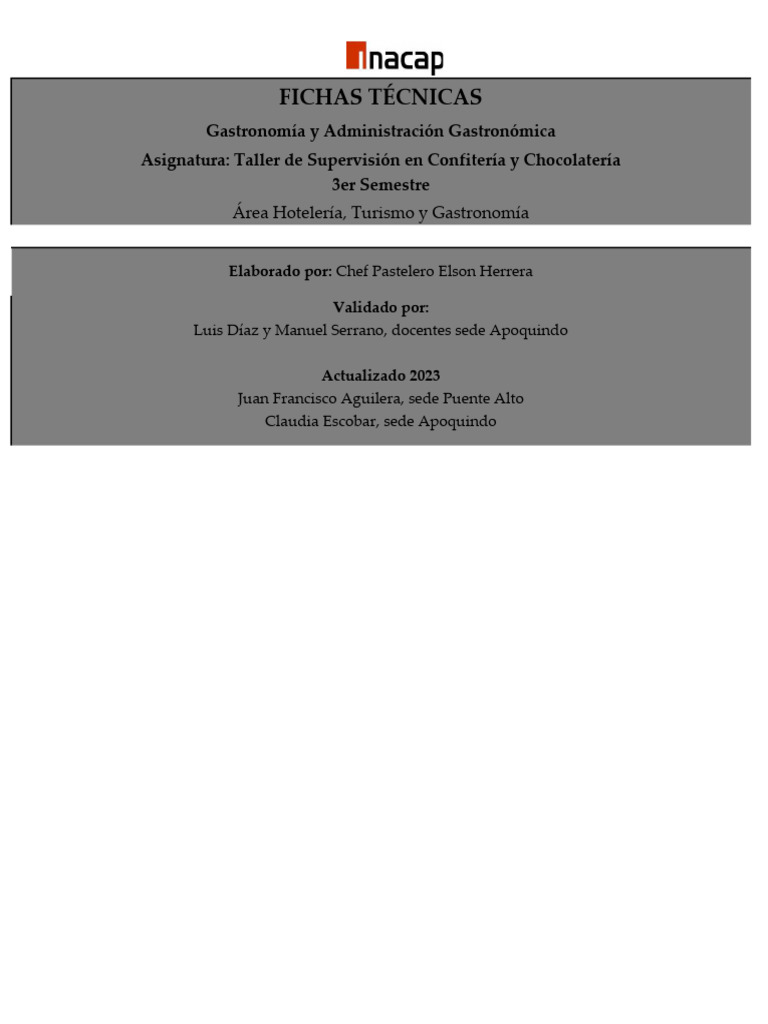 Fichas Confi y Choco | PDF | Chatney | Cocinando