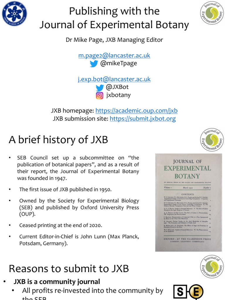 1012-Publishing With Journal of ExperimentalBotany | PDF | Open Access ...