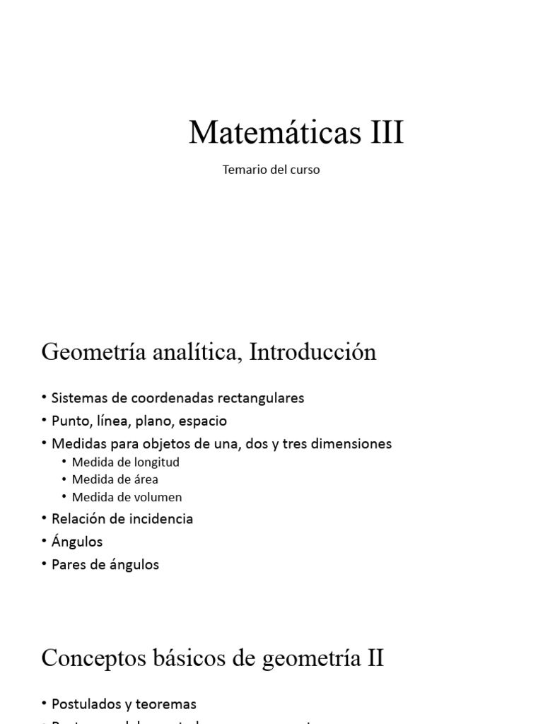 Temario Matemáticas III (Para Los Alumnos) | PDF | Trigonometría ...