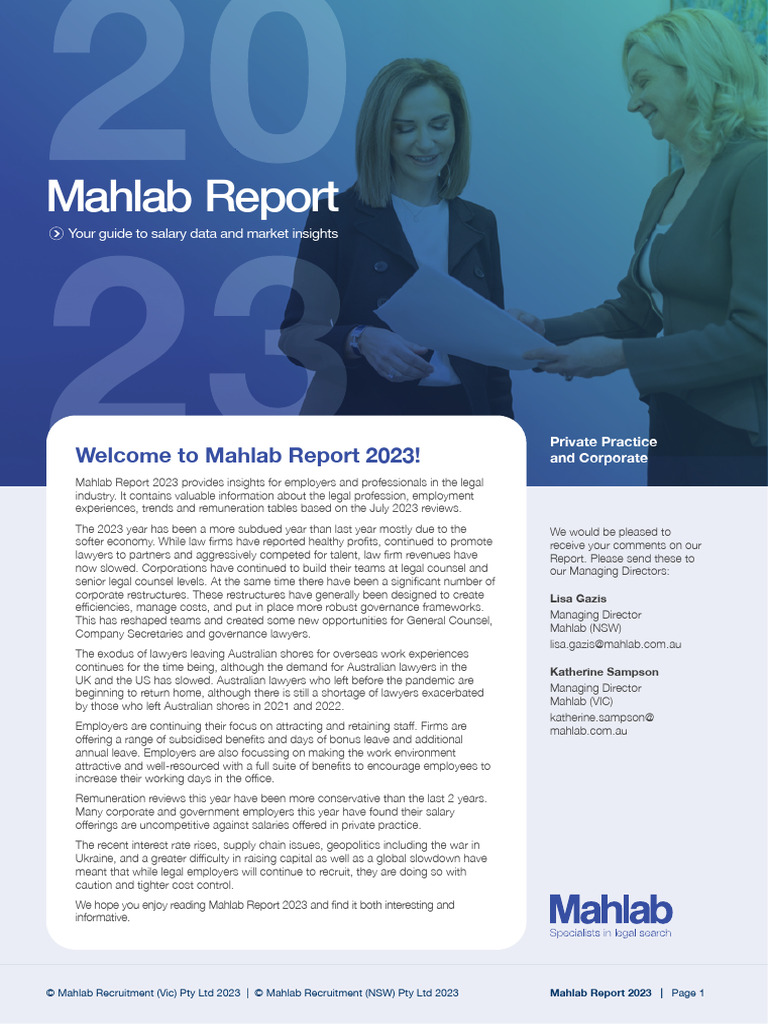 Mahlab Report 2023: Legal Salary Insights | PDF | Cost Of Living ...