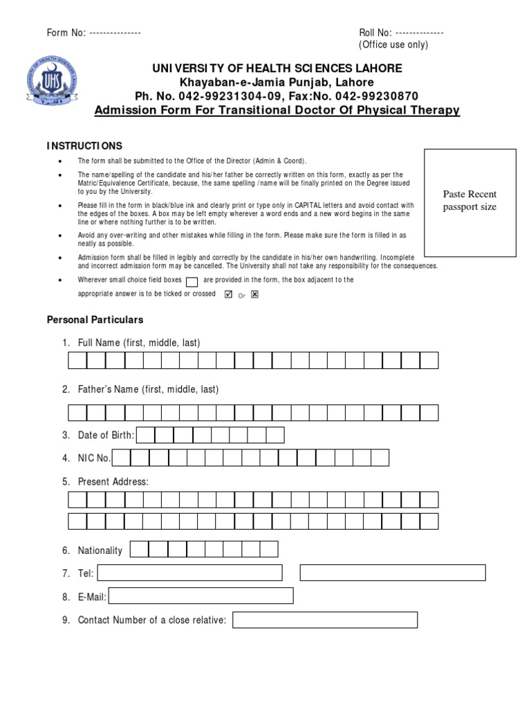 TDPT Form | PDF