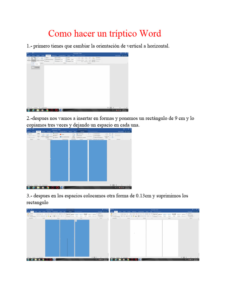 Como Hacer Un Tríptico Word Final | PDF