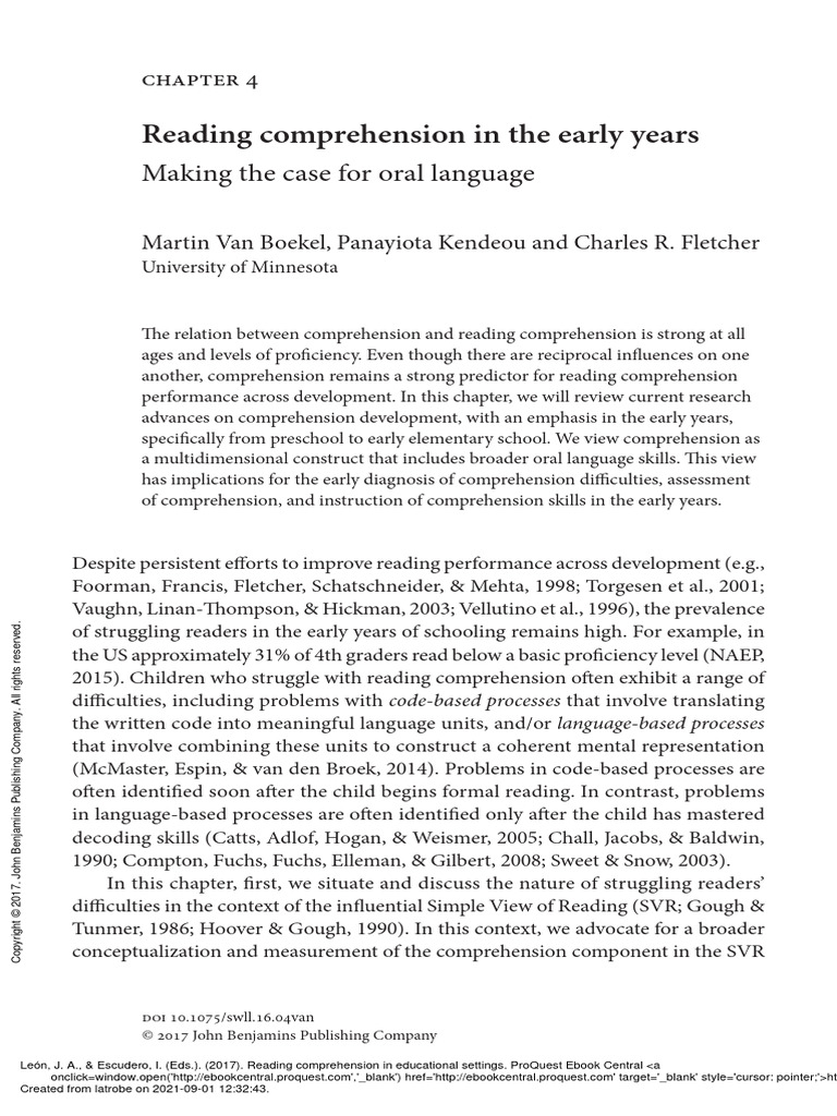 Van Boekel Et Al 2017 Making The Case For Oral Language | Download Free PDF | Vocabulary ...