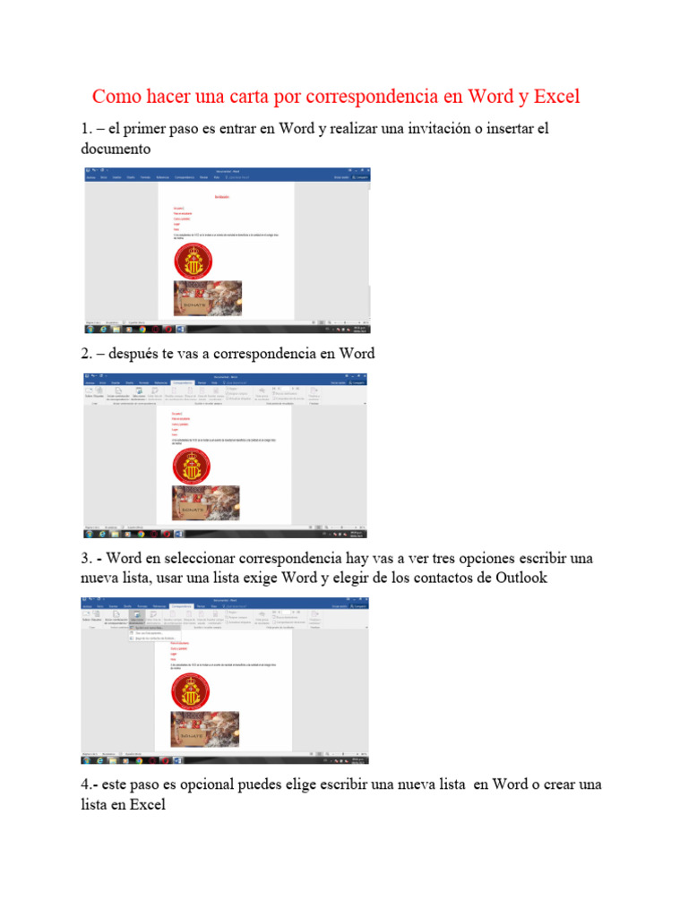 Crear cartas en Word y Excel fácilmente | PDF | Crecimiento personal y profesional