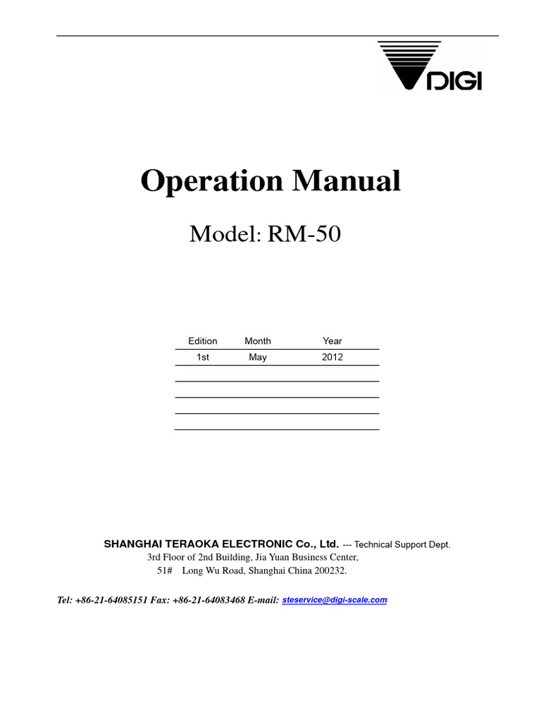 RM-50 Operation Manual Overview | PDF | Bit Rate | Computer File