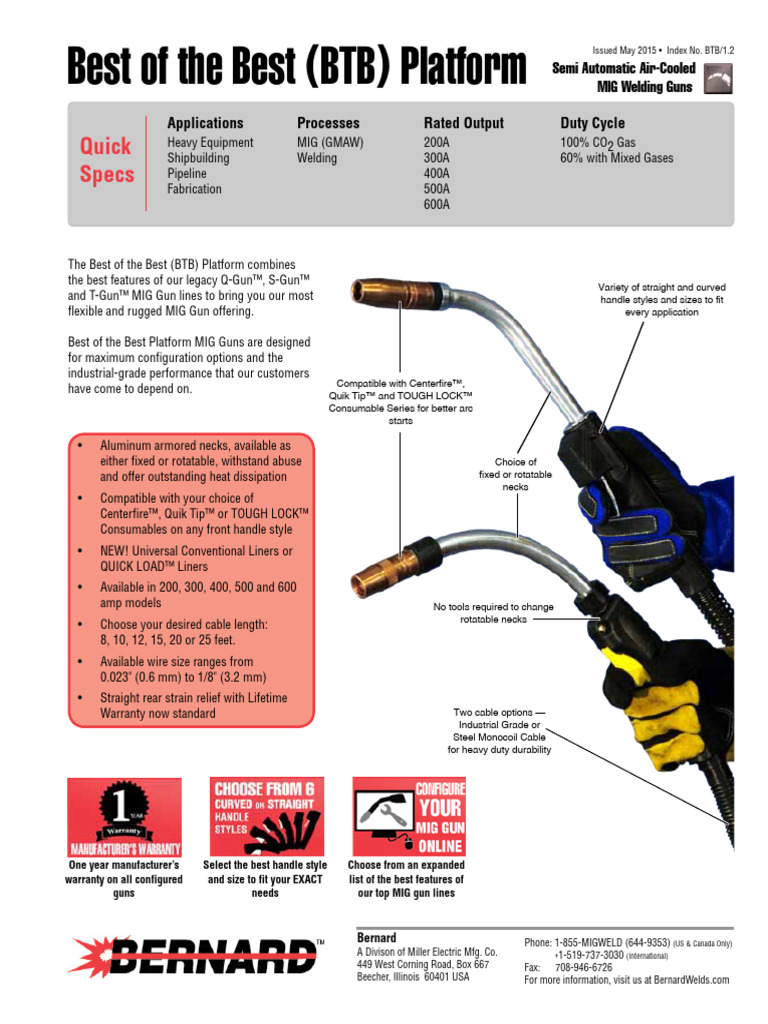 Bernard BTB Spec Sheet | Download Free PDF | Welding | Construction