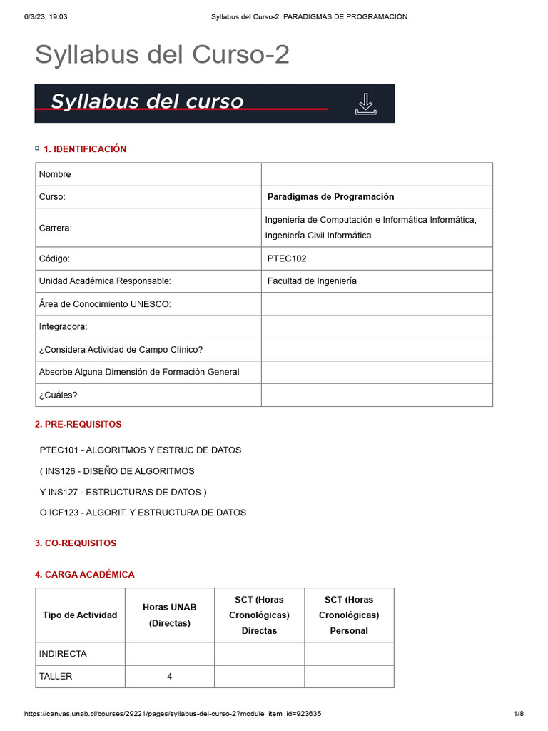 Syllabus Del Curso-2 - PARADIGMAS DE PROGRAMACIÓN | Descargar gratis PDF | Java (lenguaje de ...