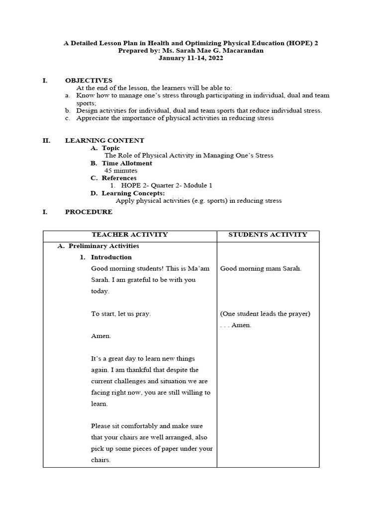 Managing Stress Through Sports Activities | PDF | Psychology