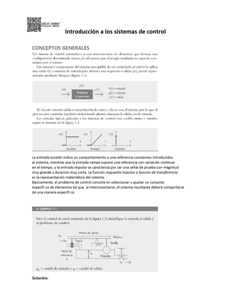 Sistemas de Control: Conceptos y Clasificación | PDF | Sistema de ...