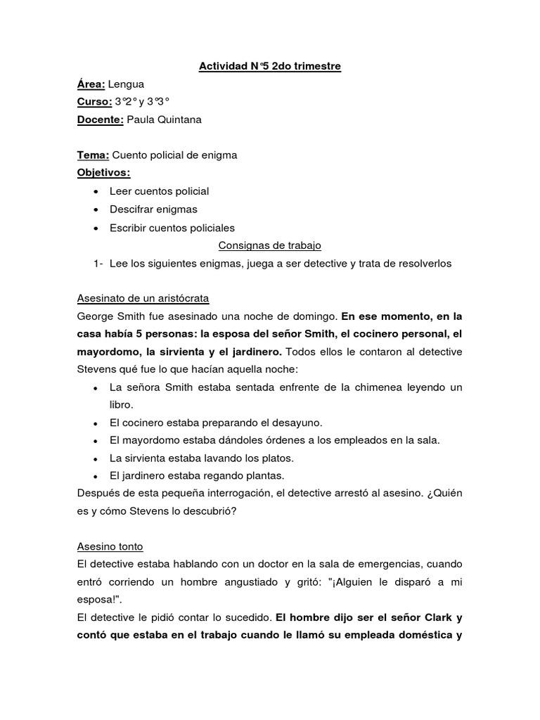2DO TRIMESTRE-ACT-N°5-SOY UN DETECTIVE | PDF