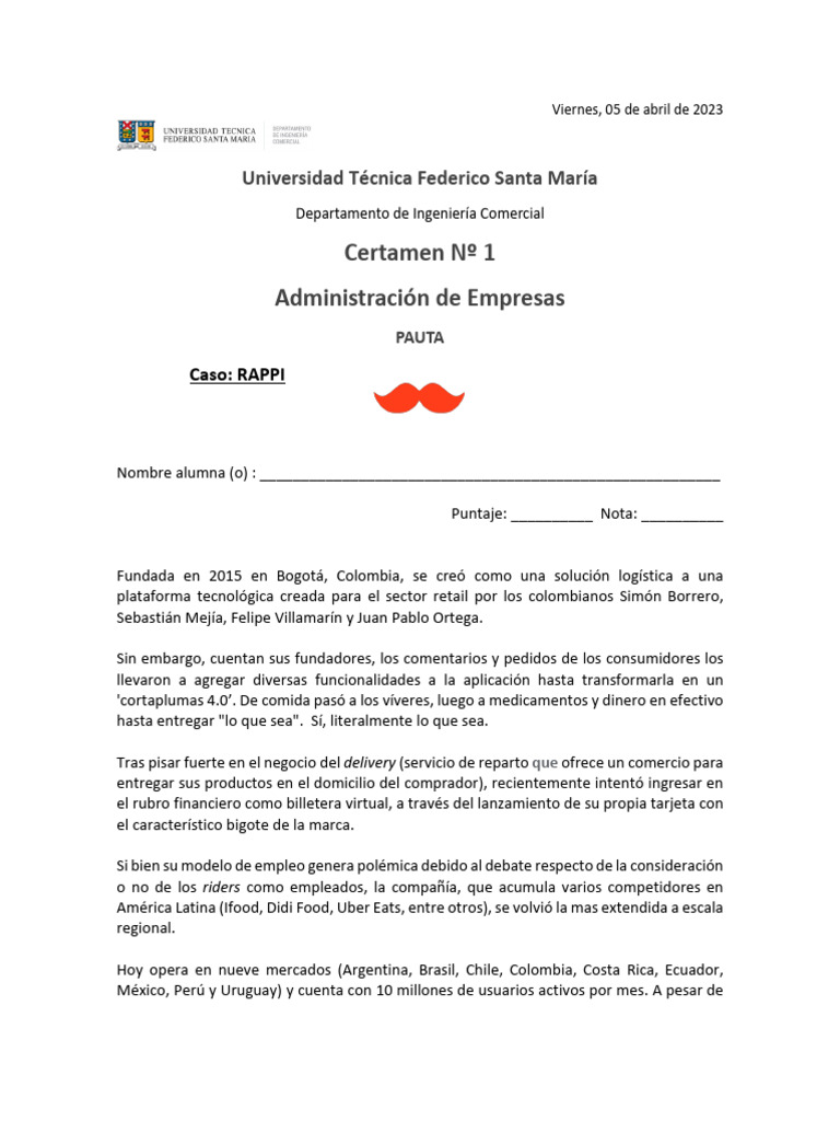 Caso N°1 FODA | PDF | Economias | Business