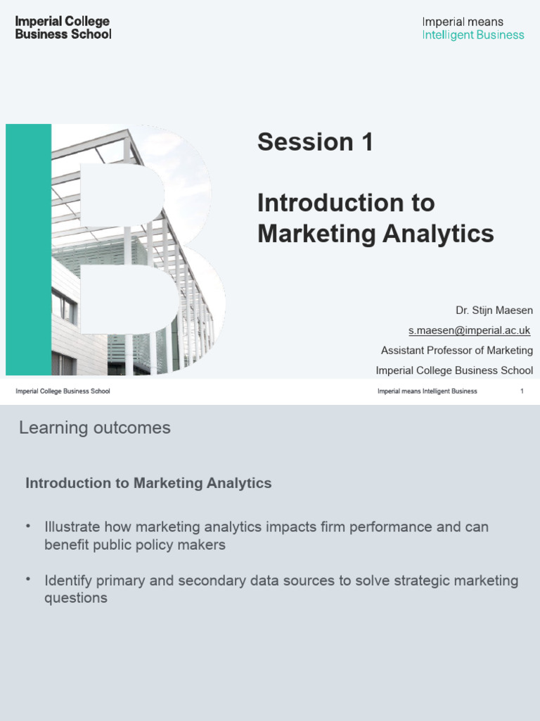 Introduction to Marketing Analytics | PDF | Analytics | Marketing