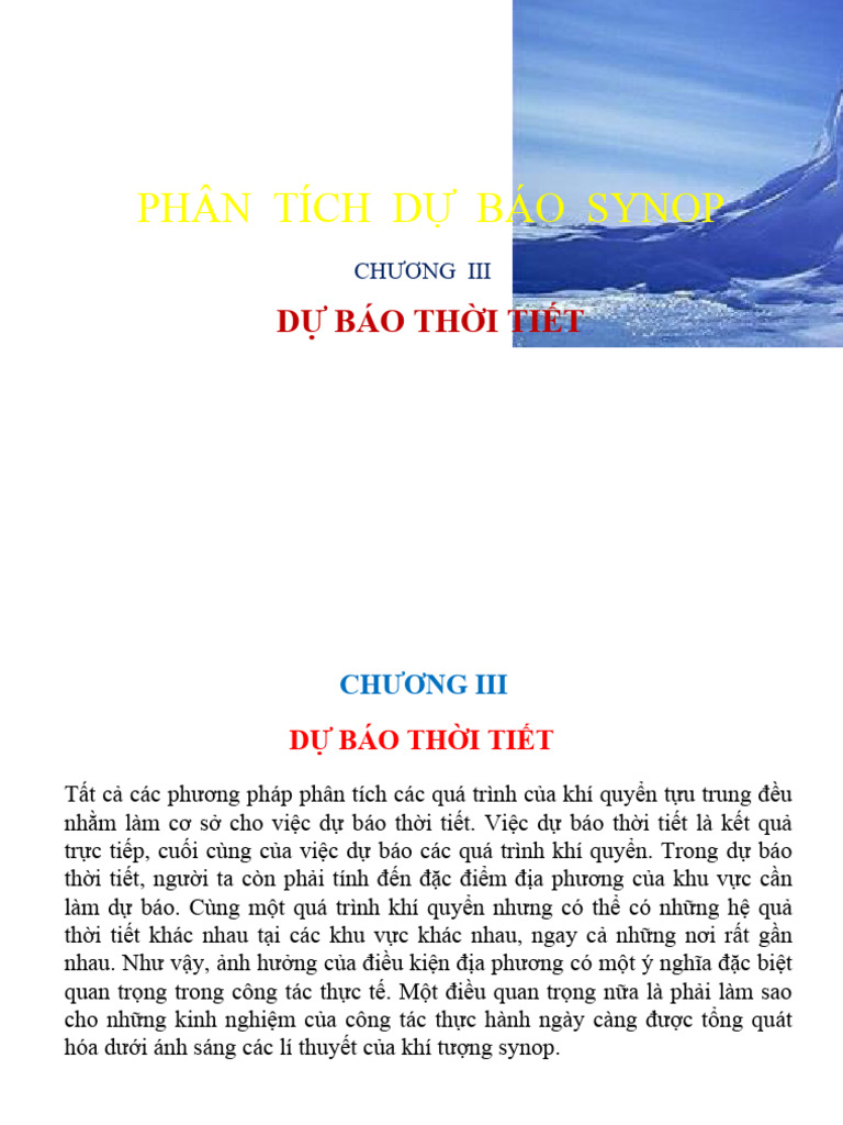 Phan Tich DB Synop CH 3 | PDF