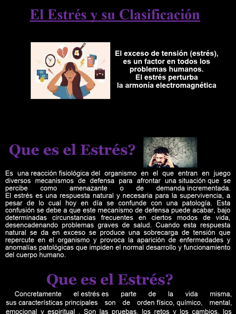 Clasificación y Manejo del Estrés | PDF | Estrés (biología) | Medicina ...