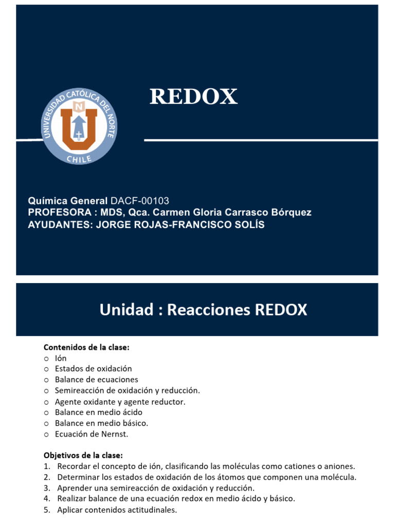 Unidad Redox | PDF | Redox | Electrodo
