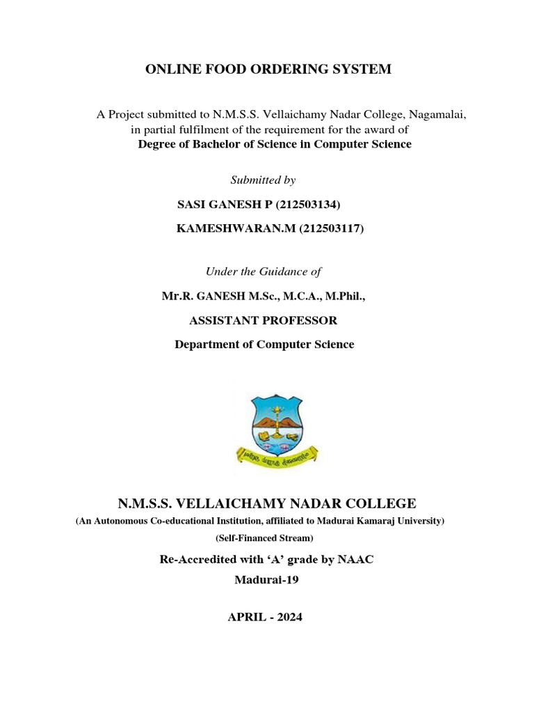 Online Food Ordering System Pdf Sales Auction