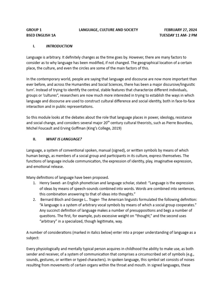 Language Culture And Society Pdf Semantics Discourse