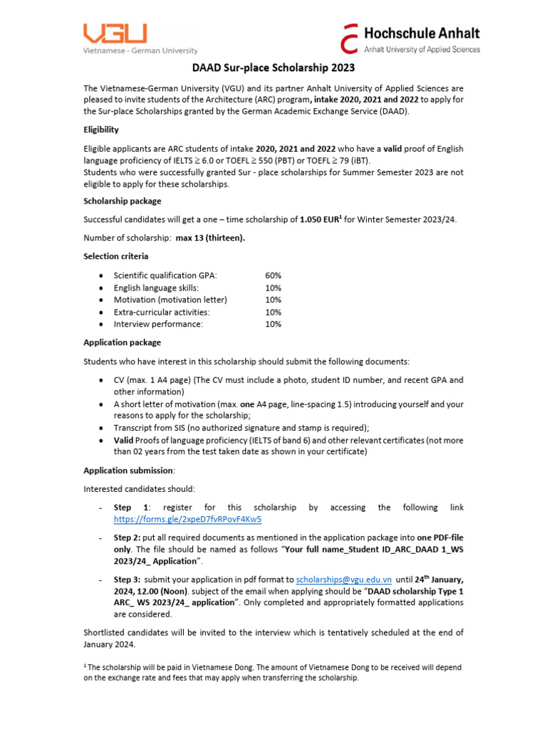 DAAD 1 ARC WS 2023.34 Call For Applications | PDF | International ...