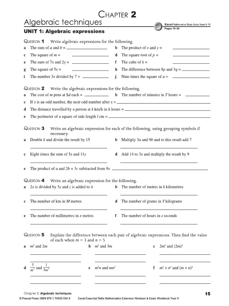 Algebra_Extension_Revision | PDF