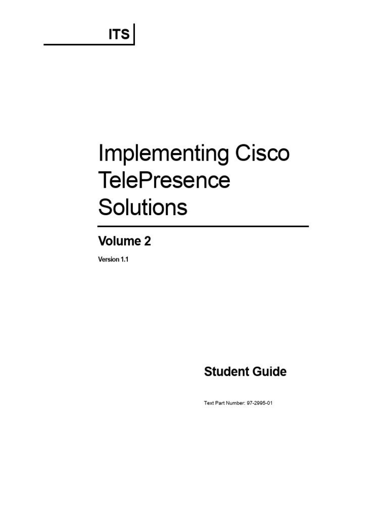 Implementing Cisco TelePresence Vol2 | PDF | Videotelephony | Session Initiation Protocol