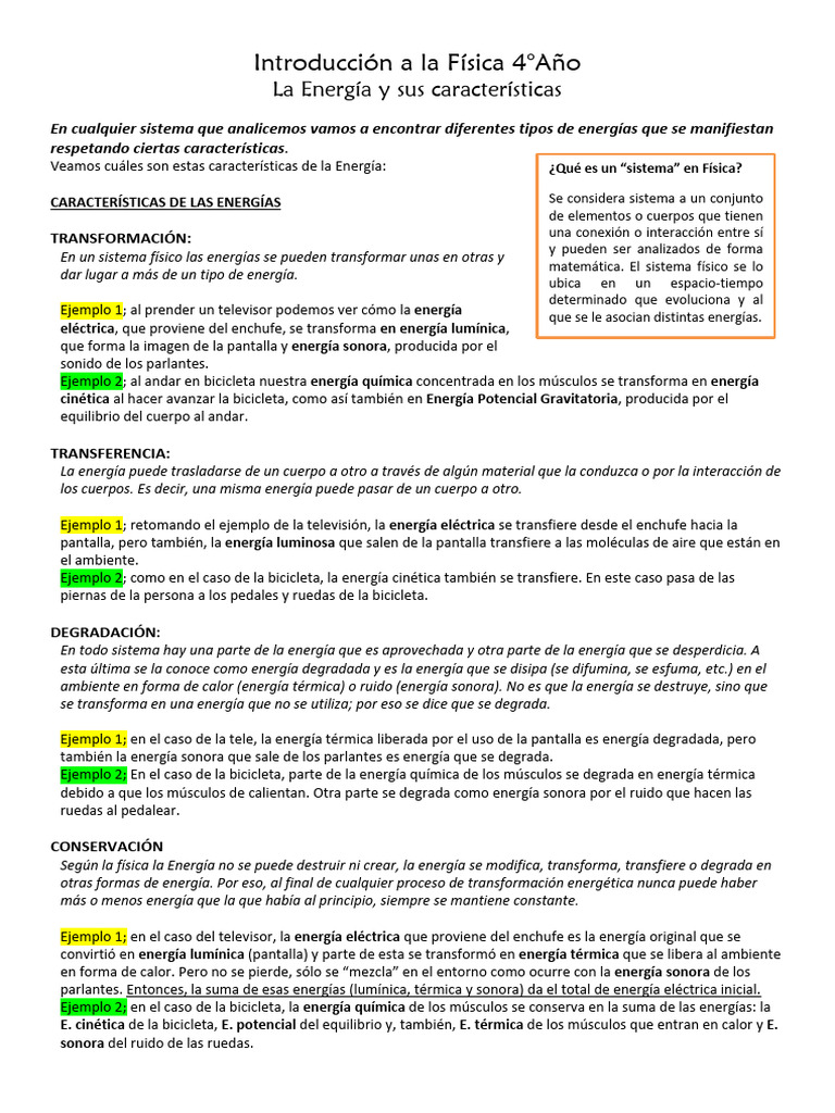 02 - Actividad N°2 - Física - La Energía y Sus Características | PDF ...