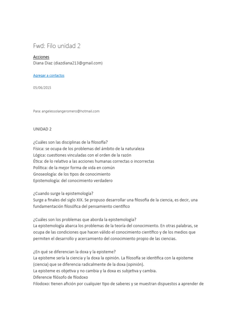 Unidad 2 Filosofia | PDF | Verdad | Conocimiento
