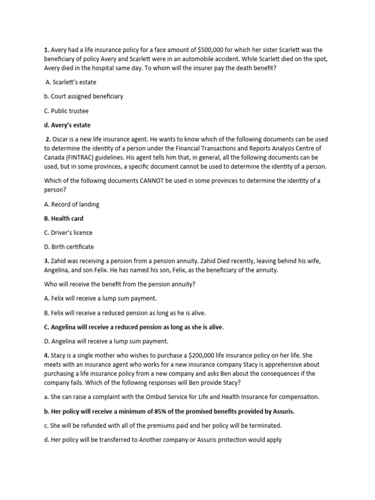 Certification ETHICS | PDF | Insurance | Life Insurance
