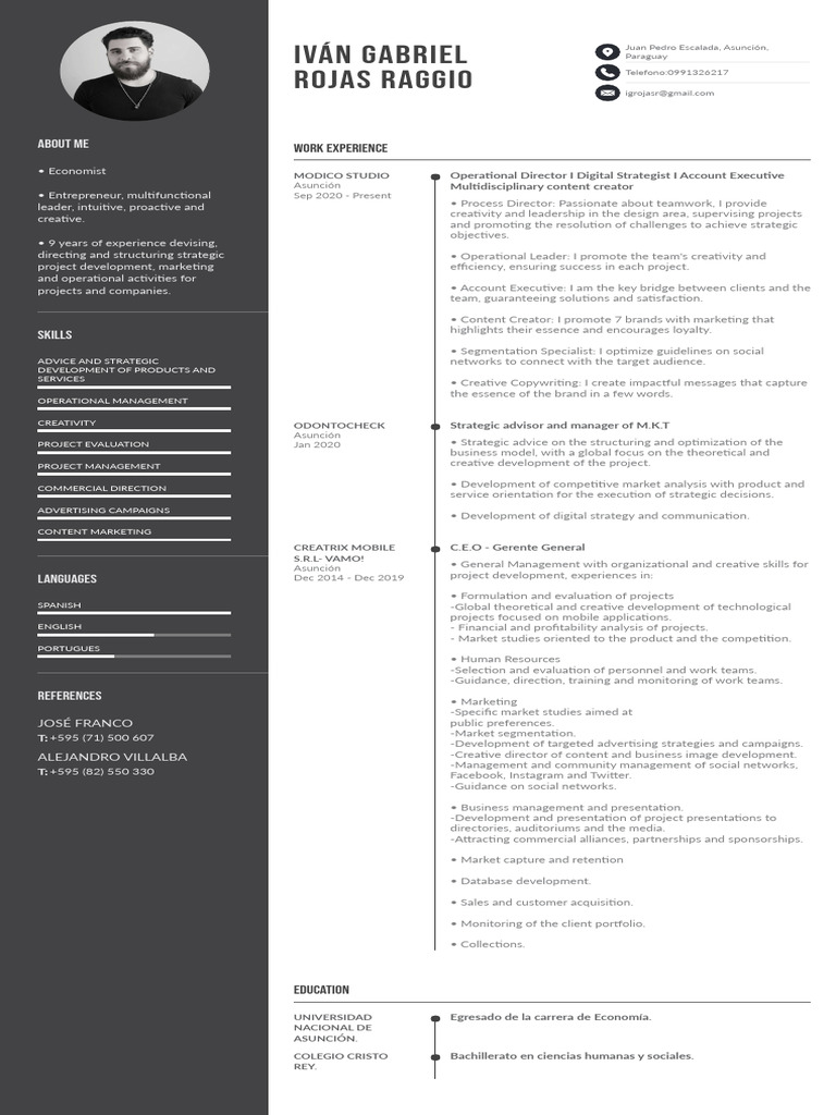 Resume 2024 - Iván Rojas | PDF | Economies | Promotion And Marketing ...