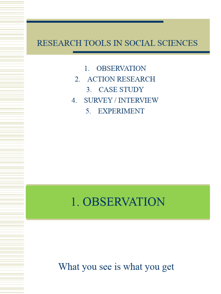 PPS-RESEARCH METHODOLOGY (Research Tools) | PDF | Survey Methodology ...