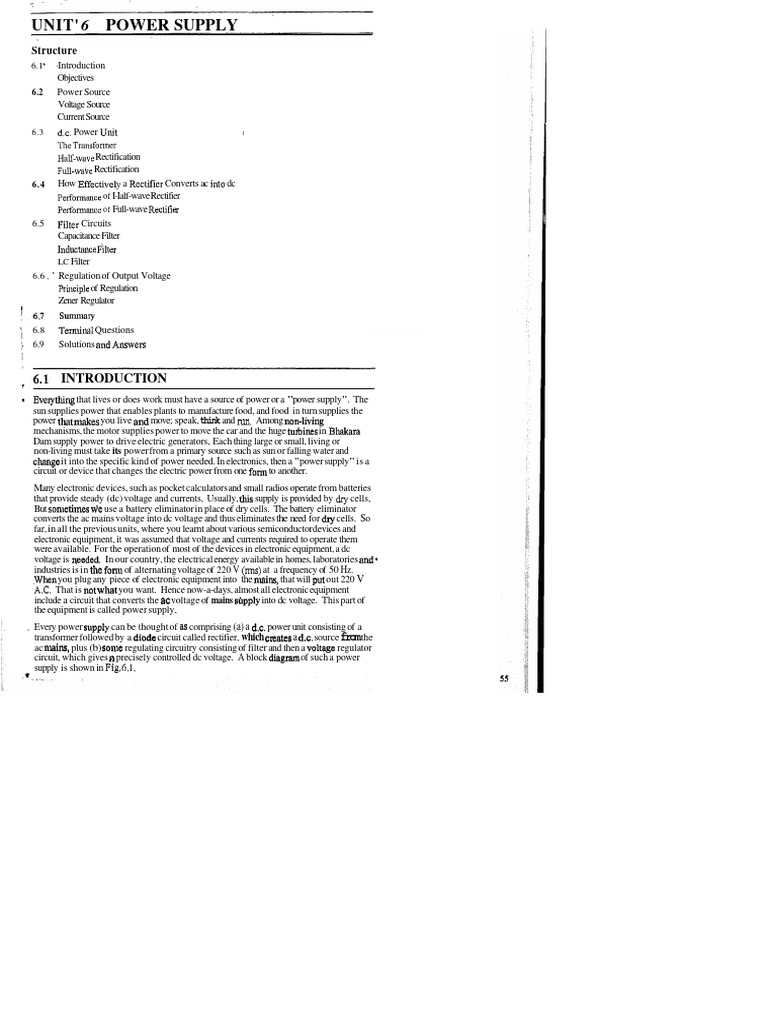 Unit-6 | PDF | Rectifier | Power Supply